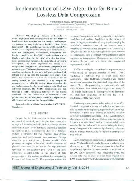 13 implementation of lzw algorithm for binary lossless data compression pdf data