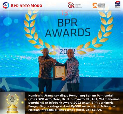BPR ARTO MORO TERIMA PENGHARGAAN INFOBANK AWARD 2022 BPR ARTO MORO