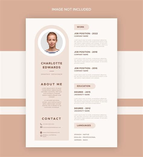 Plantilla de cv minimalista currículum de diseñador gráfico Vector