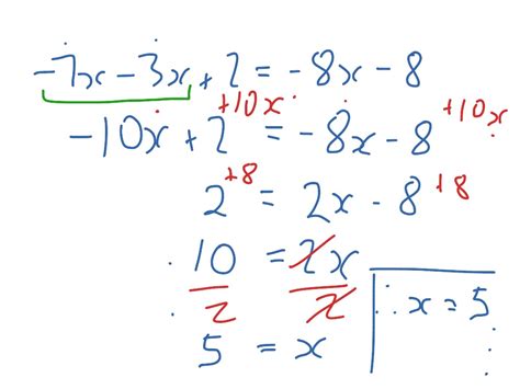 example 2 solve linear equation with variable on both sides math algebra solving equations