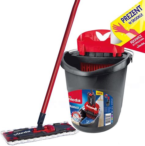 Zestaw Vileda Ultramax Box mop płaski wiadro rękawiczki Sklep