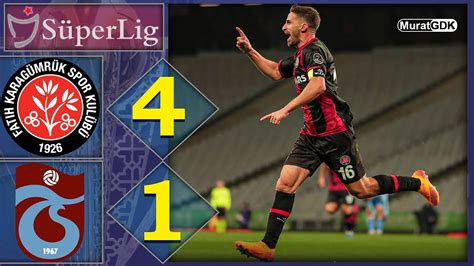 KARAGÜMRÜK 4 1 TRABZONSPOR TRABZONSPOR AĞIR YARALI SÜPER LİG 16