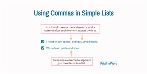 how to use commas in simple lists