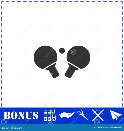 Plano Del Icono Del Ping pong Ilustración del Vector Ilustración de