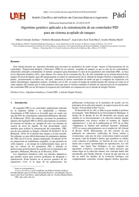 pdf algoritmo genético aplicado a la sintonización de un controlador pid para un sistema