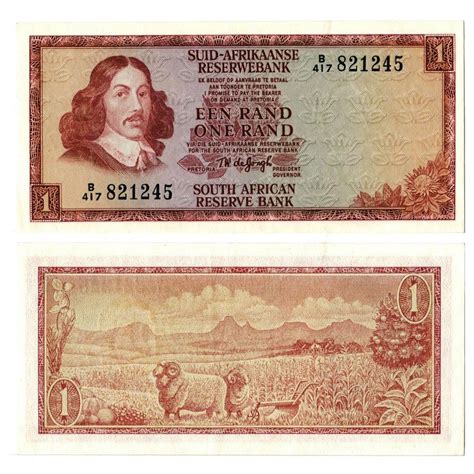 ND 1966 1972 Banknote South Africa 1 Rand Jan Van Riebeeck P110b
