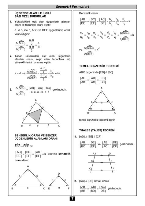 tyt ayt geometri formulleri sayfa 6 Öğrenci Gündemi