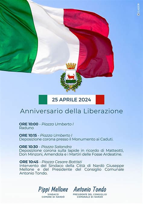 Il 25 aprile il programma della festa della Liberazione a Nardò