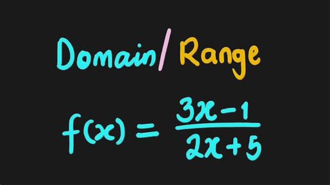 How To Find Domain And Range Of Rational Function Youtube