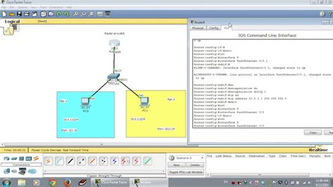 Cisco Packet Tracer How To Configure Router On A Stick Youtube