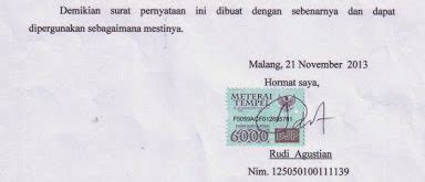 Posisi Tanda Tangan Di Materai Gambaran