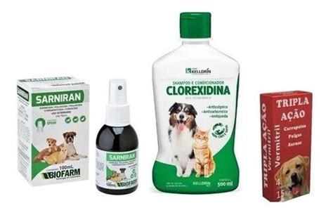 Kit Shampoo Tratamento Dermatite Canina Coceira Em C Es