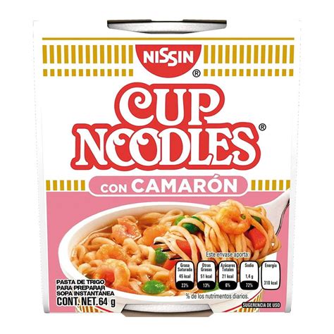 Sopa instantánea Nissin Cup Noodles con camarón 64 g Walmart