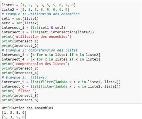 Tuto Python Trouver L Intersection De Deux Listes Tutoriel Python