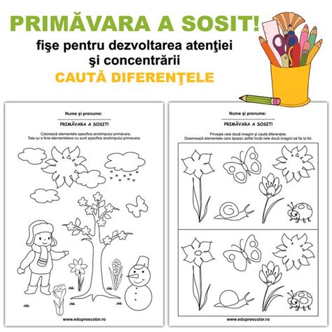 Primavara A Sosit Fise De Lucru Cauta Diferentele Eduprescolar Ro