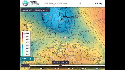 IMGW PIB Synoptyczna prognoza briefing pogody dla Polski na 37 tydzień