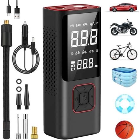 Pompe A Air Electrique Sans Fil 6000Mah Mini Gonfleur Velo Gonfleur