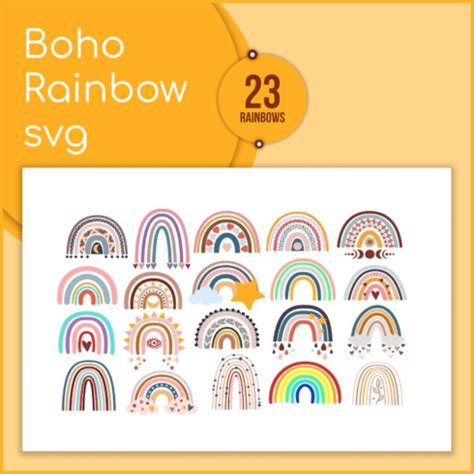 Rainbow SVG Bundle 23 Rainbows Boho Rainbow SVG Birthday MasterBundles