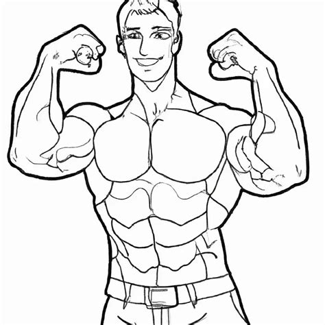 Impressão e Coloração Desenhe o Homem Musculoso que Você Sempre Sonhou