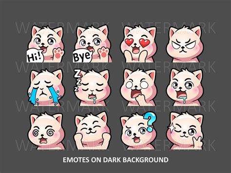 Cat Emotes Pack B Emotes For Twitch And Discord Emote Black Kitten