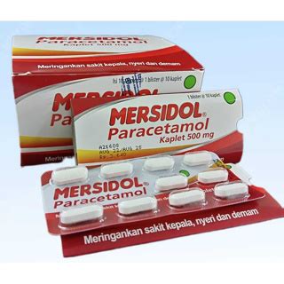 Jual MERSIDOL 500MG 1 STRIP 10TABLET PARACETAMOL MERINGANKAN SAKIT