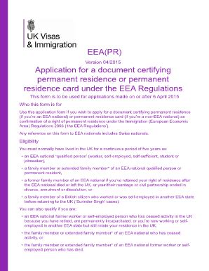 Eea Pr Form Pdf Fill Online Printable Fillable Blank Pdffiller