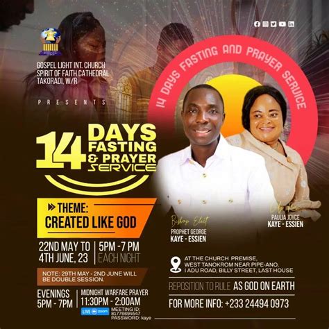 Prayer And Fasting Church Flyer Poster Background Design Change