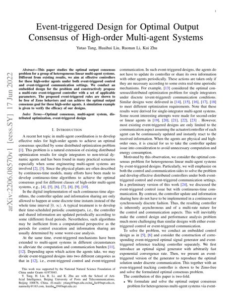 pdf event triggered design for optimal output consensus of high order multi agent systems