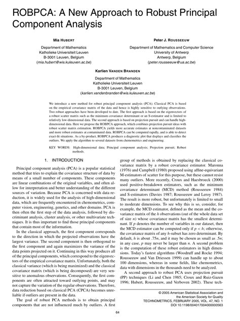 pdf robpca a new approach to robust principal component analysis