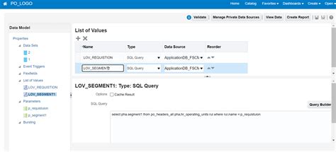 Sql Bind Parameters With Tableset Values In Datamodel In Oracle