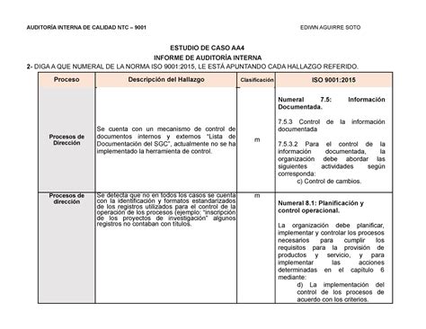 Estudio DE CASO AA4 matematicas financieras AUDITORÍA INTERNA DE