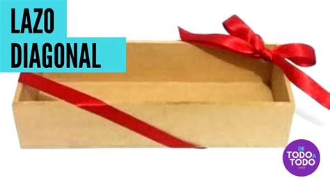 Cómo decorar una caja con LAZO o MOÑO diagonal Decorar regalo DIY