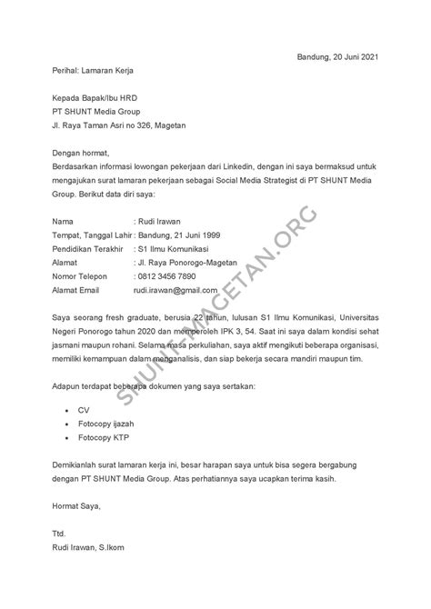 Detail Cara Membuat Surat Lamaran Kerja Di Alfamart Koleksi Nomer