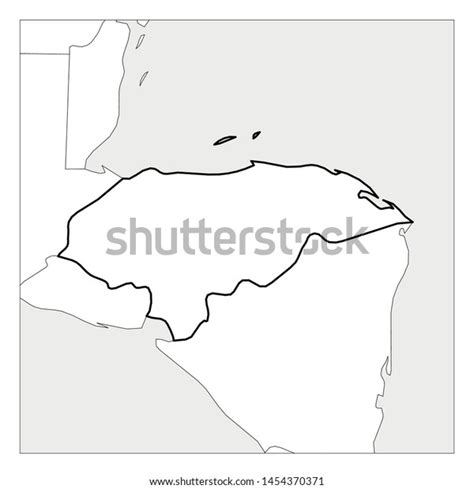 Map Honduras Black Thick Outline Highlighted Stock Vector Royalty Free
