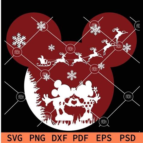 Minnie And Mickey Christmas Scene Svg Disney Christmas Scene Svg