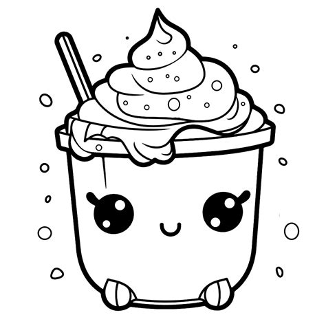 Ausmalbild Kawaii Milchshake Ausmalbild Kostenlos Herunterladen