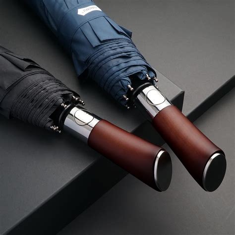 Windproof Large Umbrella For Men 10 Ribs Fully Automatic Umbrella Heavy