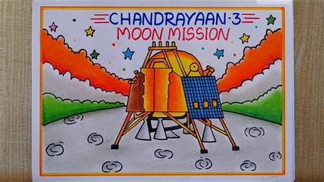Chandrayaan 3 Moon Mission Drawing Easy Chandrayaan 3 Moon Landing