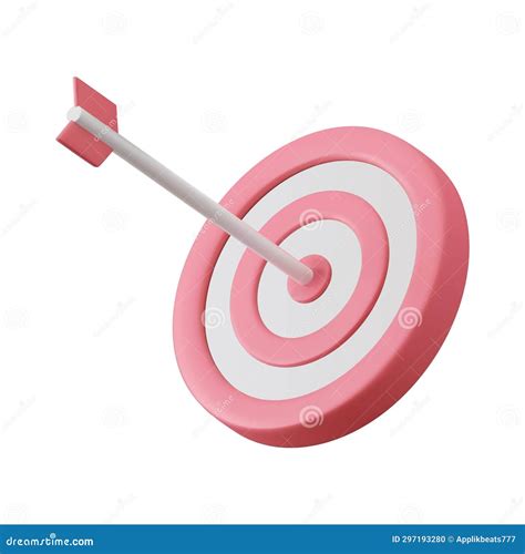 3d Arrow Hit The Center Of Target Stock Illustration Illustration Of