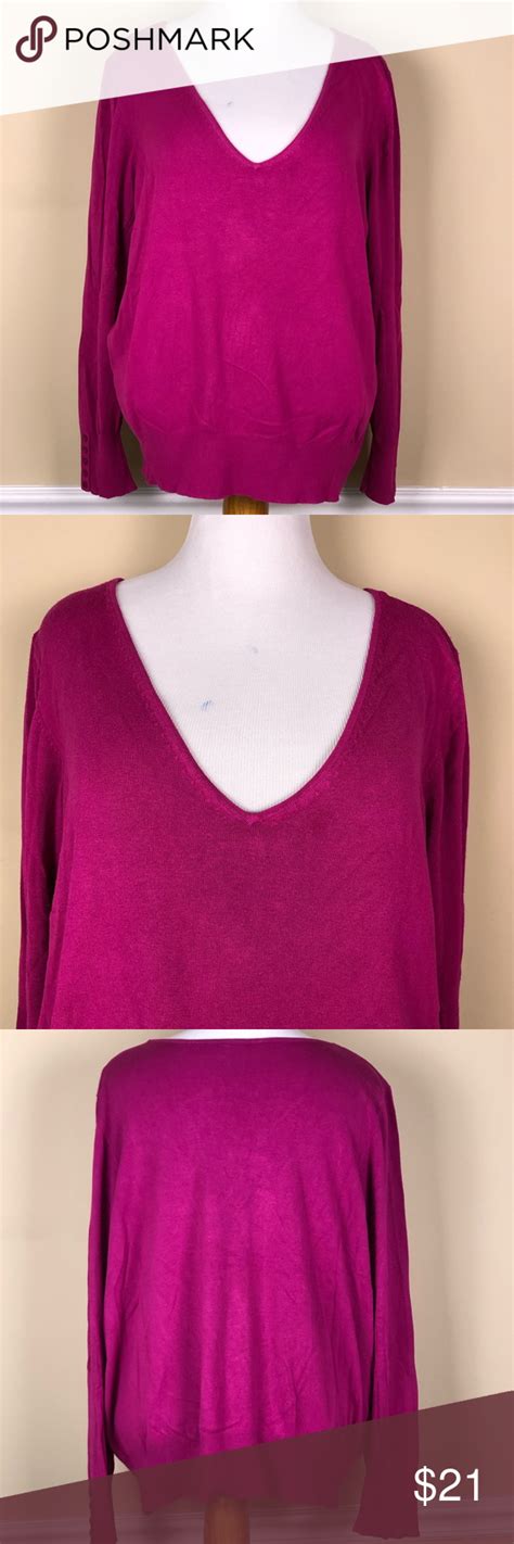LANE BRYANT Pink V Neck Pullover Sweater Sz 26 28 Sweaters Pullover