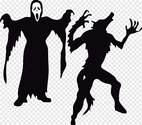 Fantasma De Halloween Silueta Dibujos Animados Drama Coreano Negro