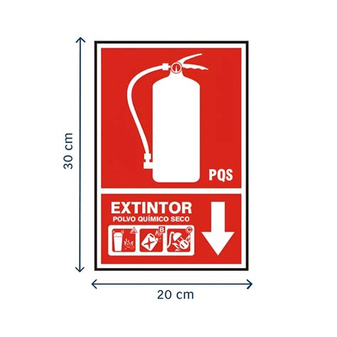 Señal Extintor PQS Vinil Adhesivo 20x30 cm Force