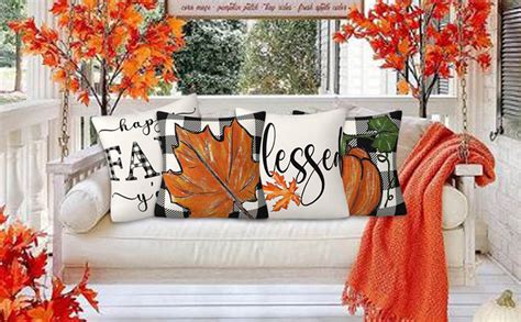 Amazon XGXHZYLC Fall Pillow Covers 18x18 Set Of 4 For Thanksgiving