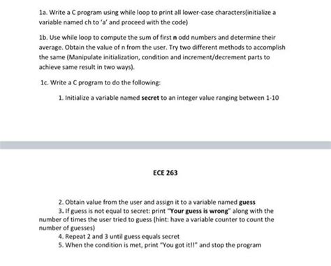 solved 1a write a c program using while loop to print all lower case 1 answer