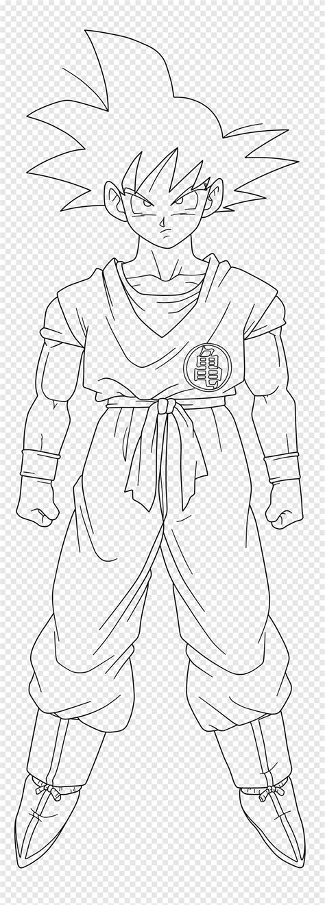 Goku arte de línea majin buu gotenks vegeta goku ángulo blanco png
