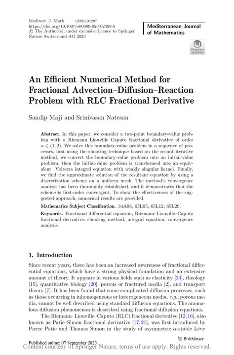 an efficient numerical method for fractional advection diffusion reaction problem with rlc
