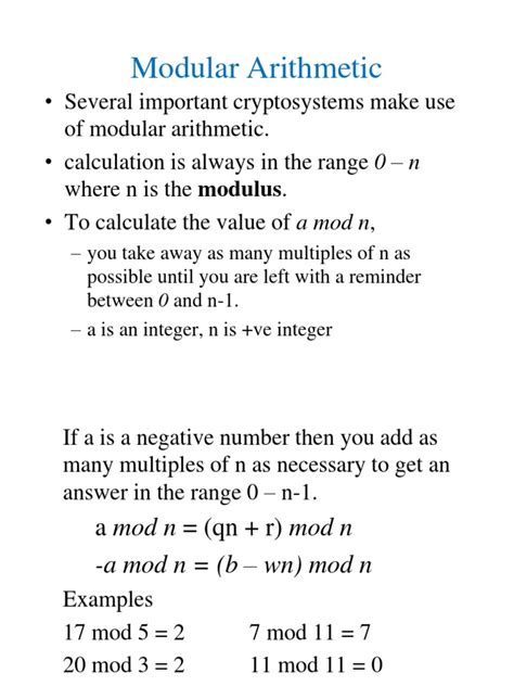 modular arithmetic pdf ring theory arithmetic