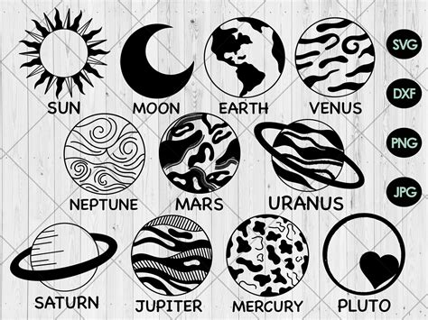 Space Svg Solar System Svg Space Clipart Cute Planets Clipart Etsy
