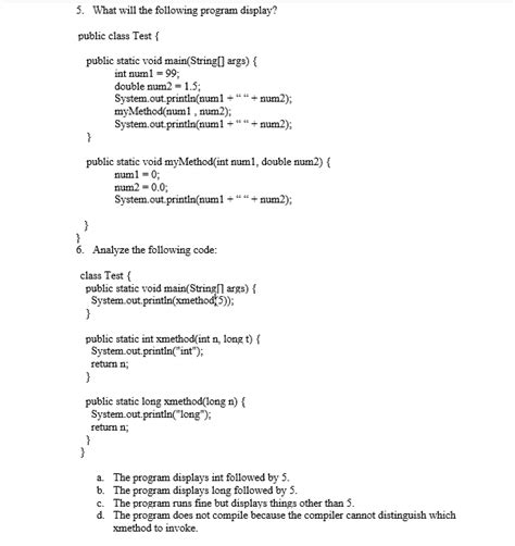 solved 5 what will the following program display public