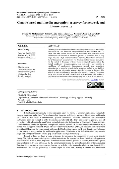 pdf chaotic based multimedia encryption a survey for network and internet security